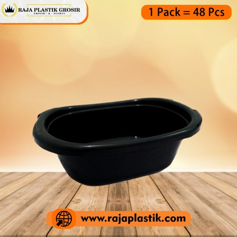 Baskom Oval Plastik 18 Hitam - RAJA PLASTIK GROSIR | Jual Produk ...